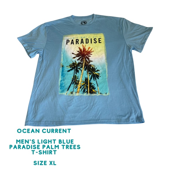 Ocean Current | Shirts | Ocean Current Mens Light Blue Paradise Palm ...